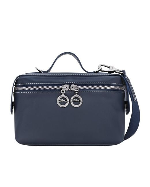 Longchamp Double-Zip Leather Mini Bag in Blue | Lyst