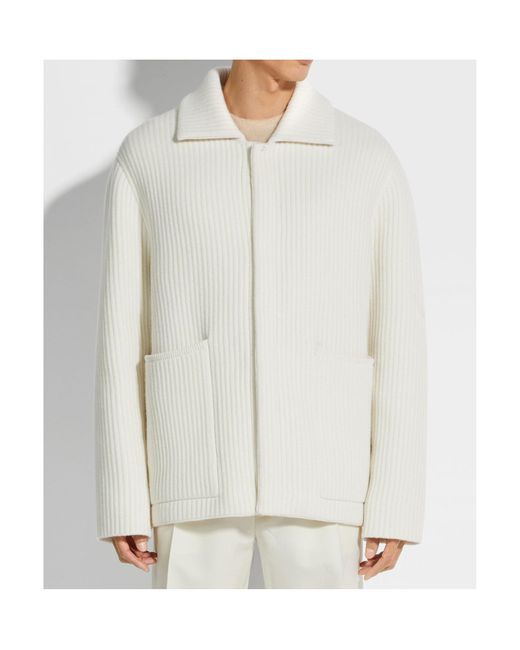 ZEGNA Work Jacket in White for Men | Lyst
