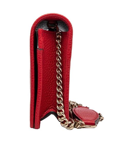 Gucci Logo Chain Woc in Red | Lyst