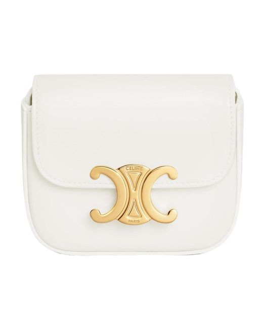Celine Mini Claude in White | Lyst