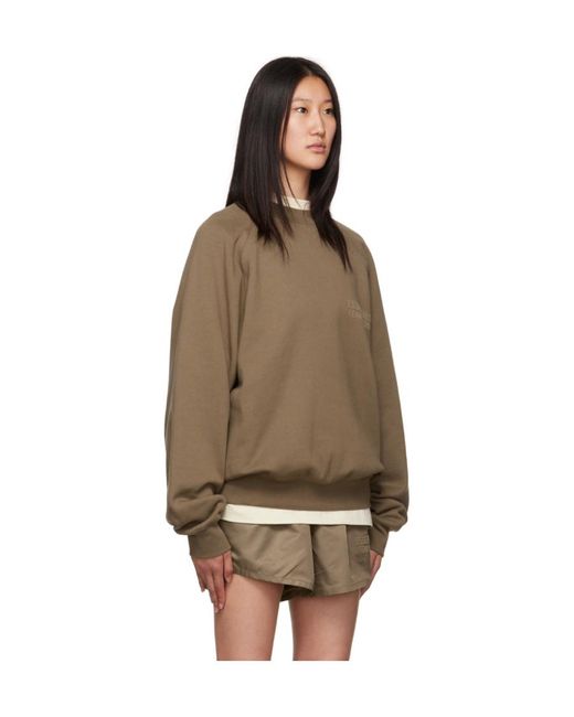 Fear Of God Appliqué Logo Crew-Neck Sweatshirt in Brown for Men | Lyst