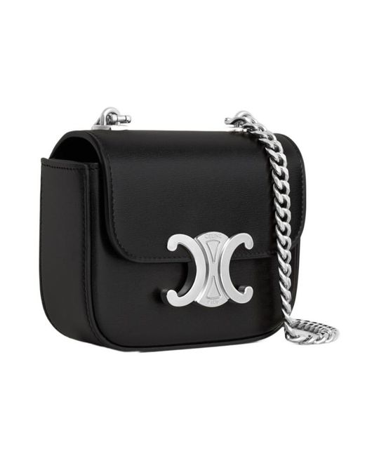 Celine Claude Mini Shoulder Bag in Black | Lyst