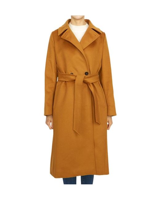 Max Mara Double-Breasted Robe Coat in Orange | Lyst