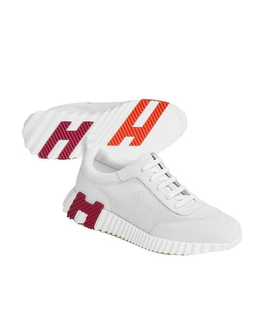 Hermès Bouncing Sneakers in White | Lyst