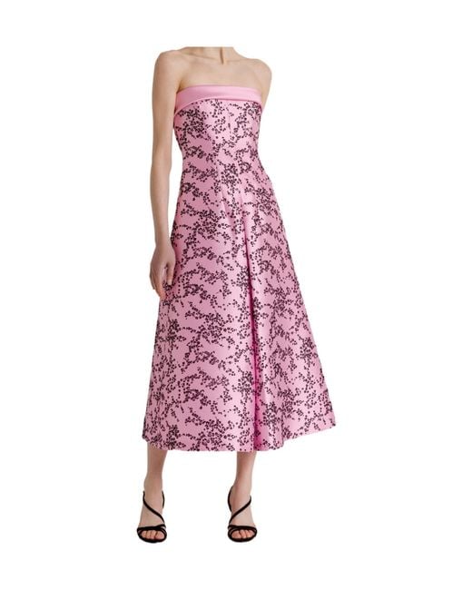 Alberta Ferretti Strapless Midi Dress in Purple | Lyst UK