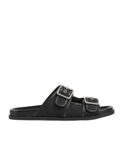 Gucci Slide Sandal With Buckles in Black for Men | Lyst