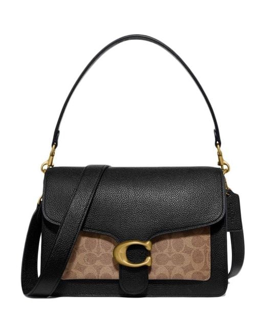 COACH C Logo Shoulder Bag in Black | Lyst