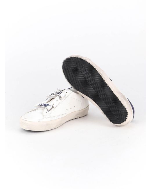 Golden Goose Logo Double Strap Sneakers in White | Lyst