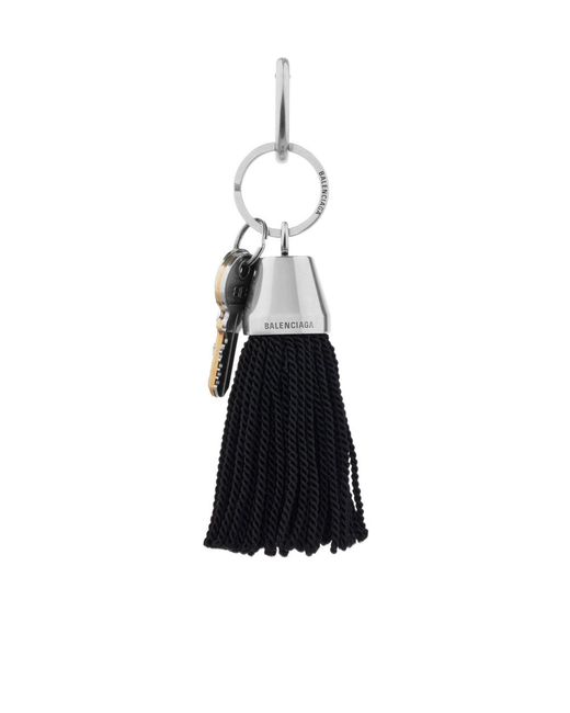 Balenciaga Pompom Keychain in White | Lyst