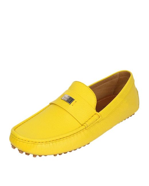 Gucci Logo Leafu Shoes in Yellow for Men | Lyst