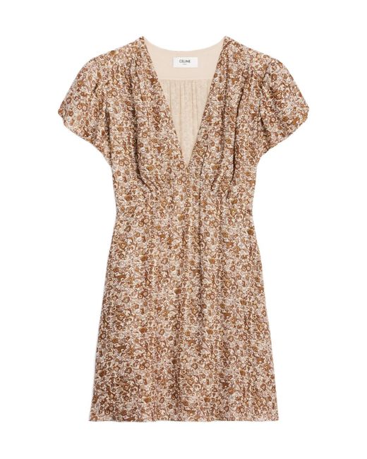 Celine Pattern Dress in Natural | Lyst