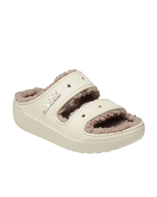 Crocs™ Logo Padded Slippers in White for Men | Lyst