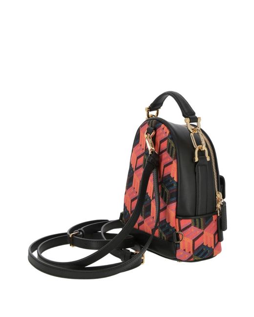 MCM Patricia Cubic Monogram Jacquard Backpack in Red | Lyst