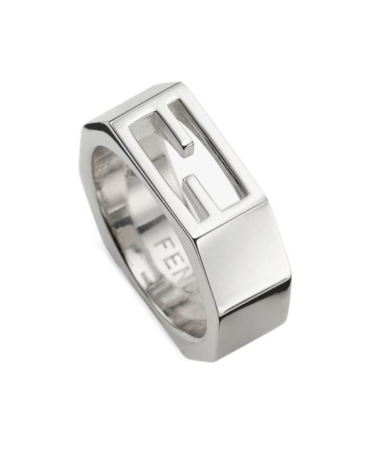 Fendi Hexagonal Ring in White for Men | Lyst