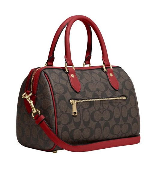 COACH Top Handle Shoulder Bag in Red | Lyst