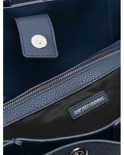 Emporio Armani Logo-Print Tote Bag in Blue | Lyst