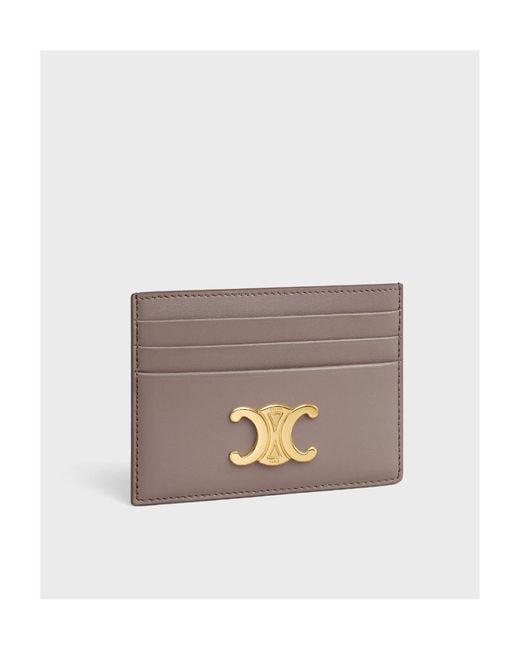 Celine Card Holder Triomphe in Gray | Lyst
