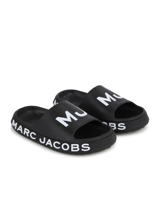 Marc Jacobs Aqua Logo-Print Slides in Black | Lyst