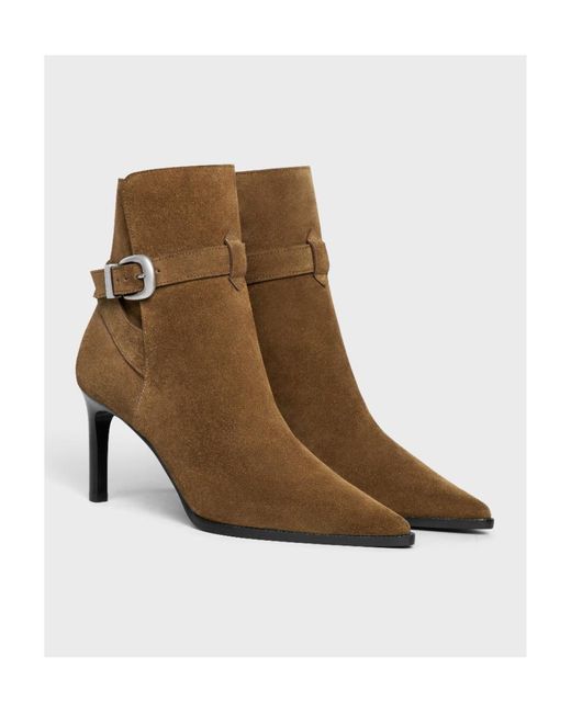 Celine Verneuil Jodphur Buckle Boots in Brown | Lyst