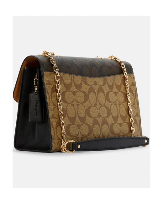 COACH Lane Color Chain Shoulder Bag in Black | Lyst