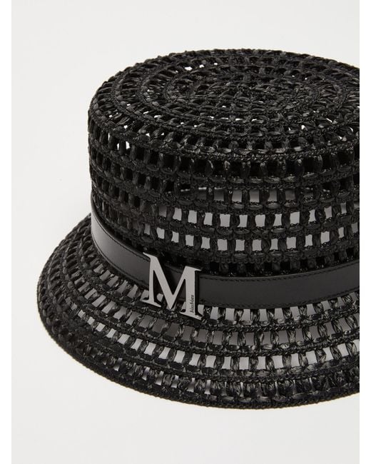 Max Mara Metal Logo Details Hat in Black | Lyst