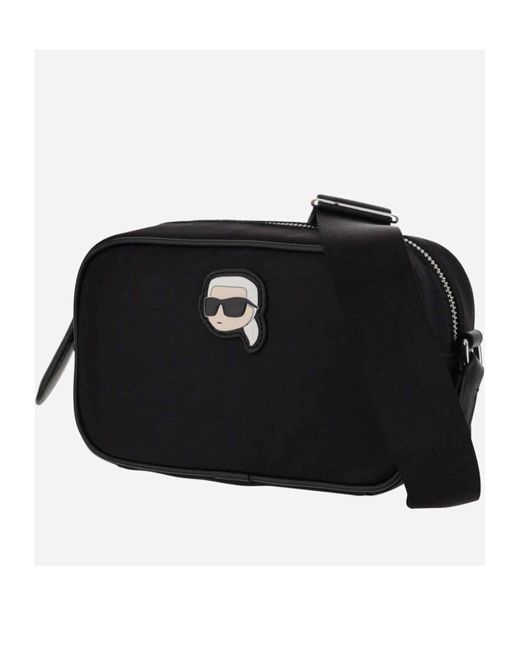 Karl Lagerfeld Ikonik Logo Camera Bag in Black | Lyst