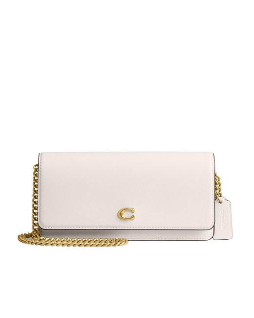 COACH Large Chain Shoulder Bag in Natural | Lyst