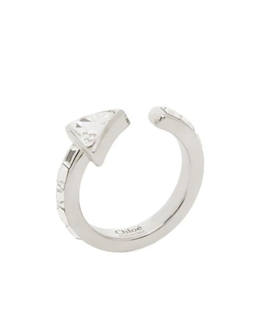 Chloé Logo Ring in White | Lyst