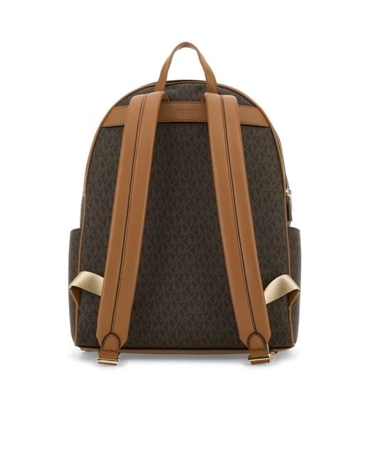 MICHAEL Michael Kors Michael Kors Logo Monogram Large Backpack in Brown ...