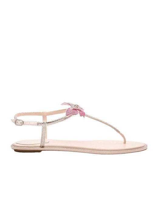 Rene Caovilla René Caovilla Embellished Fairy Flat Sandals in Pink ...