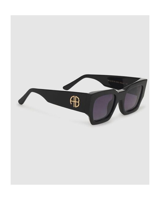 Anine Bing Indio Square-Frame Sunglasses in Black | Lyst UK