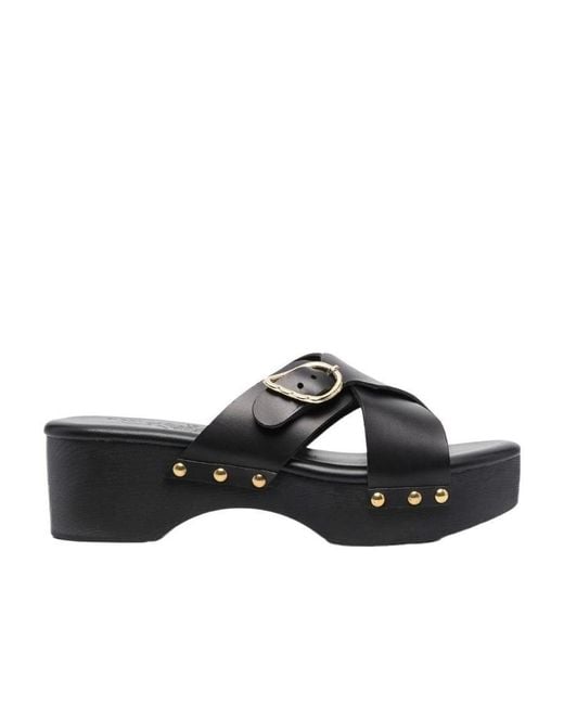 Ancient Greek Sandals Logo Buckle Sandals in Black | Lyst
