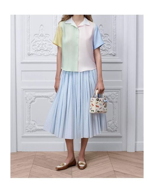 Dior Iviera Mid-Length Flared Skirt in Blue | Lyst UK