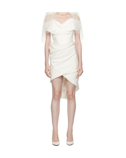 Vivienne Westwood Falling Strapless Dress in White | Lyst