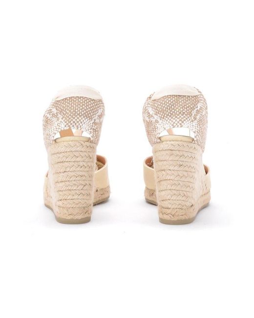 Castañer Logo Sloping Heels in Natural | Lyst