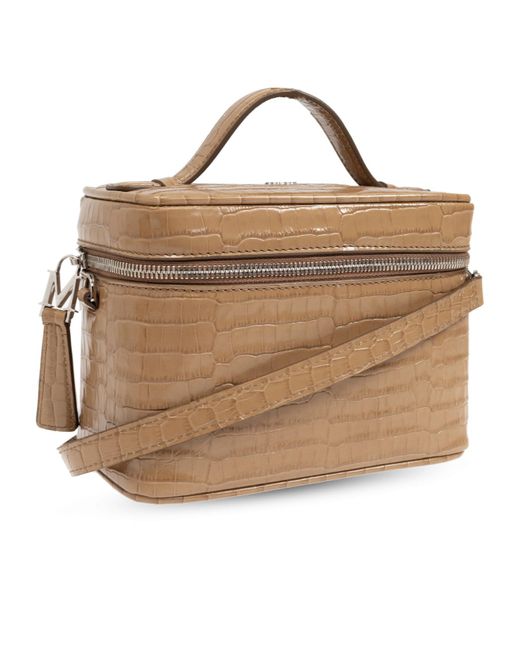 Max Mara Vanity Logo Shoulder Bag in Brown | Lyst
