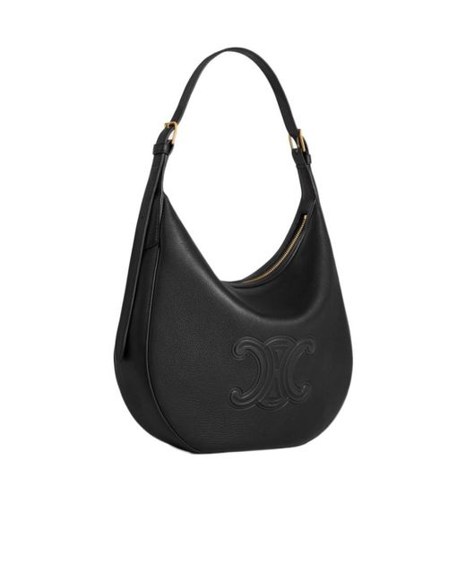 Celine Heloise Logo Handbag in Black | Lyst