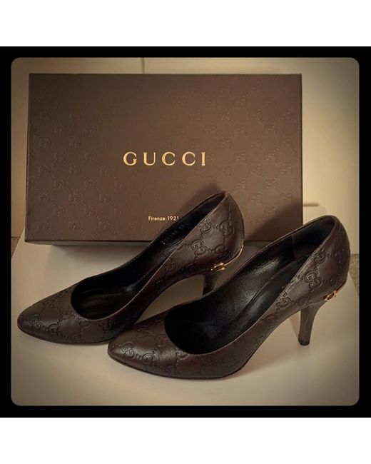 Gucci Logo High Heels in Black | Lyst