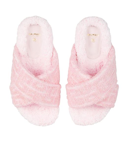 Balmain Tam Slippers in Pink | Lyst