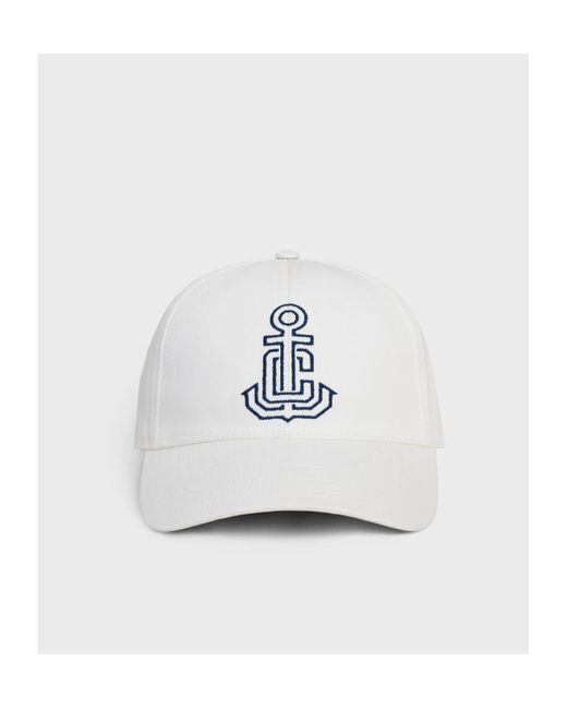 Celine Anchor Baseball Cap in White | Lyst