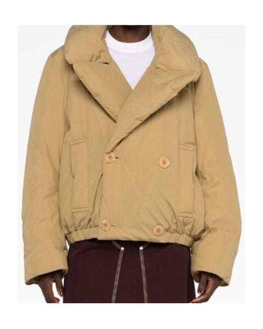 Lemaire Wide-Lapels Puffer Jacket in Natural | Lyst