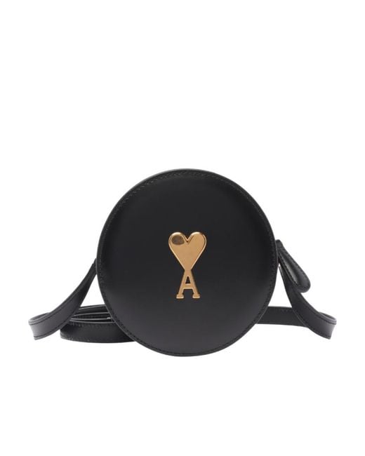 Ami Paris Ami Alexandre Matiussi Logo Plaque Crossbody Bag in Black | Lyst