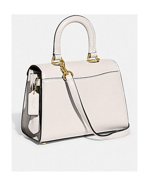 COACH Sammy Leather Top Handle Bag in Natural | Lyst