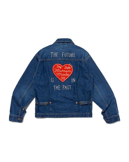 Human Made Buttoned Denim Jacket in Blue for Men | Lyst
