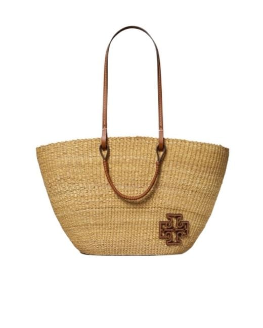 Tory Burch Ella Straw Tote Bag in Natural | Lyst
