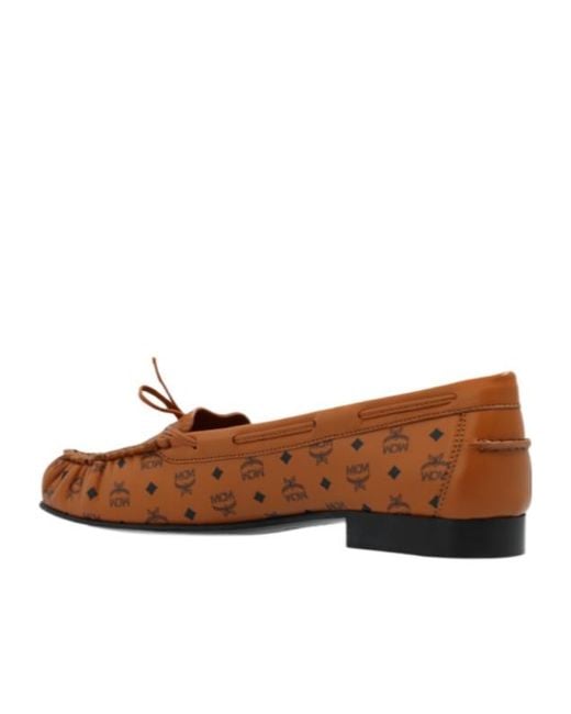 MCM Logo Loafers in Brown | Lyst