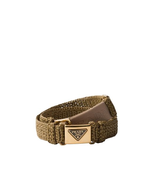 Prada Enamel-Logo Clasp Fastened Belt in Brown | Lyst