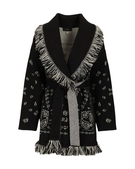 Alanui Long-Sleeved Belted Cardigan in Black | Lyst UK