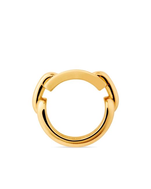 Balenciaga B-Logo Chain Ring in Metallic | Lyst