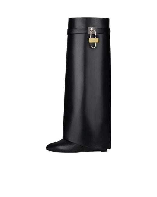 Givenchy Shark Lock Loose Boots in Black | Lyst